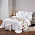 Abstract Monster Bed Runner Queen Size Colorful Cartoon Funny Soft Bed ...