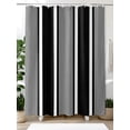 Black White Stripes Shower Curtain, Lines Modern Vertical Stripes ...