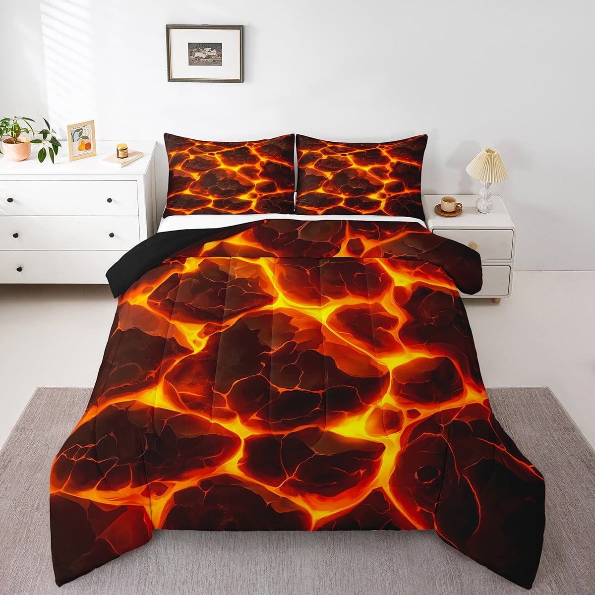 Click here for Erosebridal Volcano Eruption Bedding Twin Comforte... prices