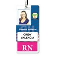 25 Pack Heavy Duty Pink RN Badge Buddy Vertical ID Card, Spill Proof ...