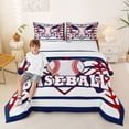Castle Fairy Baseball Print Queen Comforter Set 3 Pieces, Geometric ...