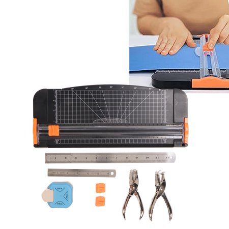 Paper Cutter Set, Plastic Iron Corner Cutter Steel Rulers For Cutting ...