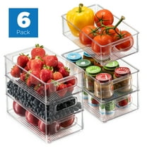 Set Of 8 Refrigerator Pantry Organizer Bins - Clear Food Storage ...