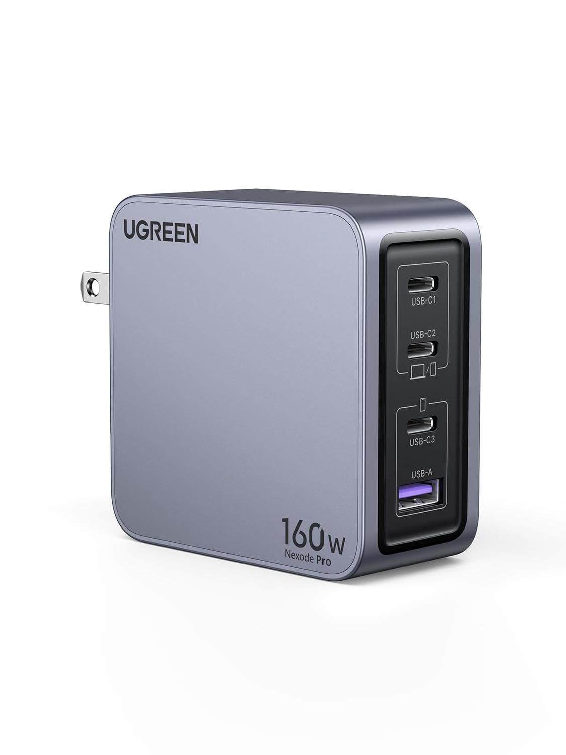 UGREEN Nexode Pro 160W Cargador Tipo C, PPS GAN de Pared 4 Puertos Carga Raida Compatible con 16 ...