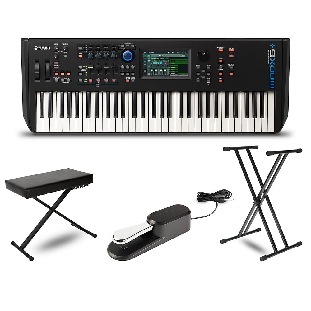Yamaha MODX6+ Synthesizer With Stand, Bench and Sustain Pedal - Walmart.com