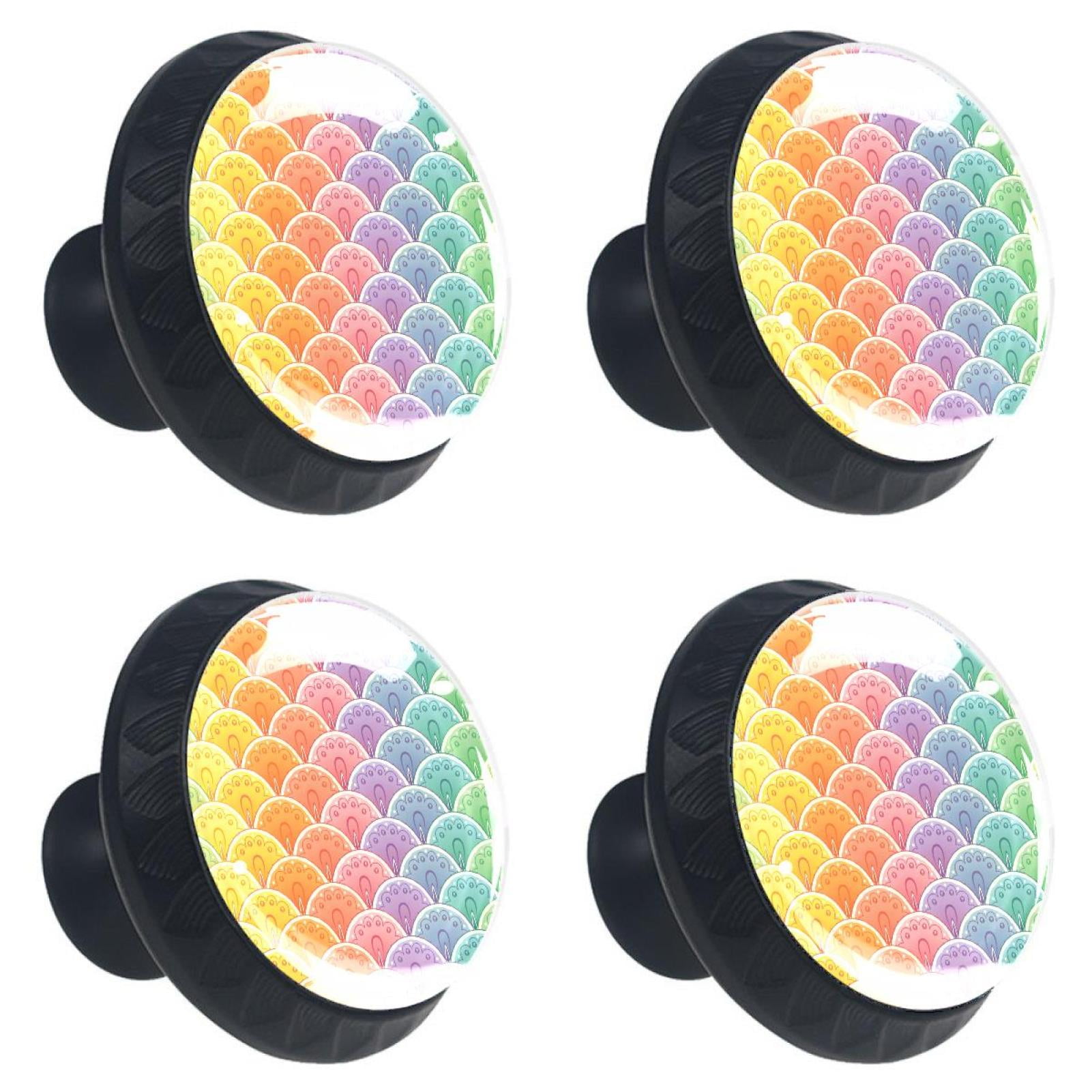 4 Pcs Colorful Fan Shape Knobs for Kitchen Cabinet Cupboard Dresser ...