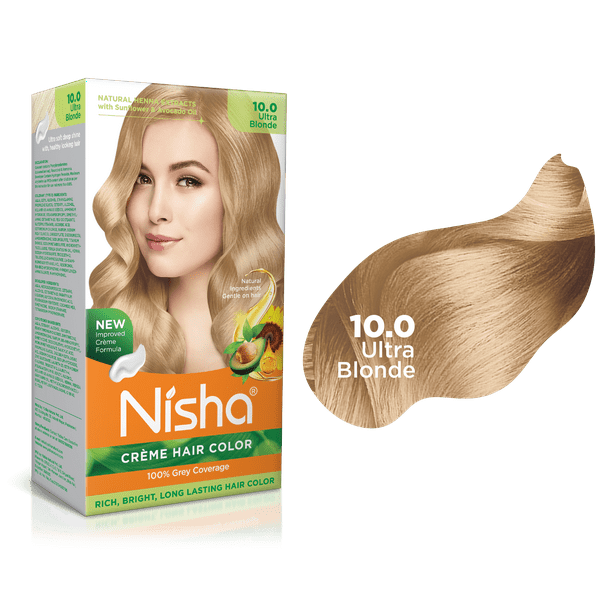 Nisha Creme Hair Color, Permanent Blonde Hair Dye Colour, 10 Ultra ...
