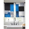 Blue Black Grey Sheer Curtains 54 inches Long, Abstract Gradient Modern ...