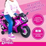 6V Barbie Motorcycle Ride on, Max 1 mph, for Kids Ages 3+ Years, by ...