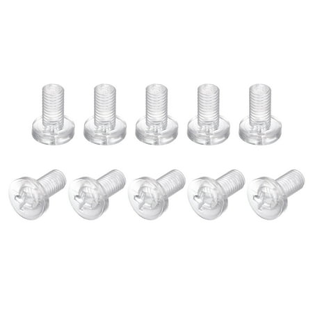 M10x20mm Plastic Phillips Bolts PC Pan Head Machine Screws Transparent ...