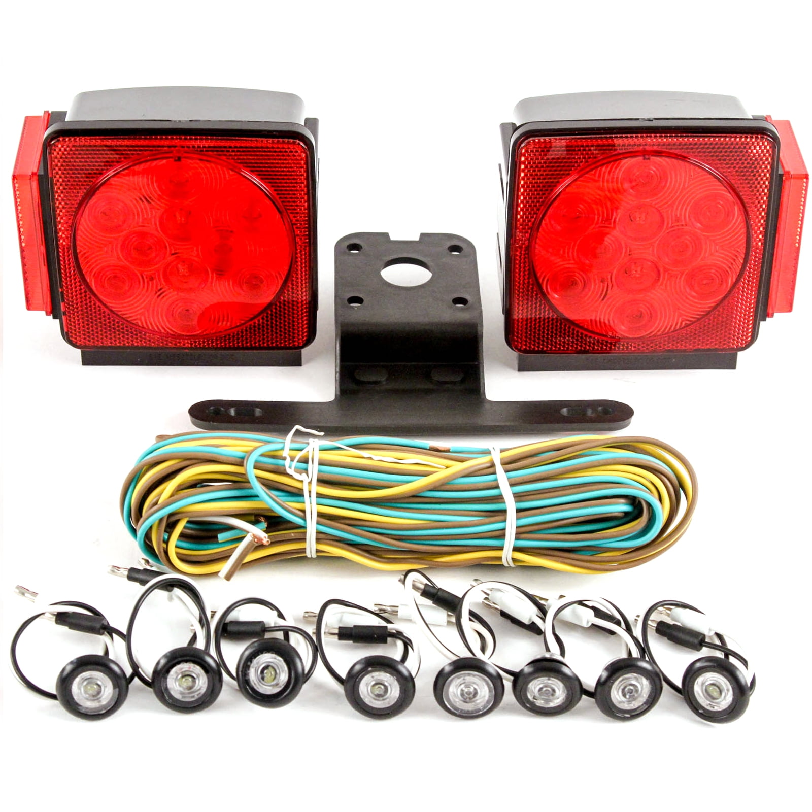 Red Hound Auto LED Submersible Square Light Kit Trailer 80 Inches- Boat ...