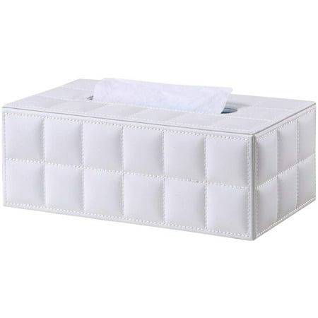 Cosmetic tissue box tissue box made of imitation leather (white ...