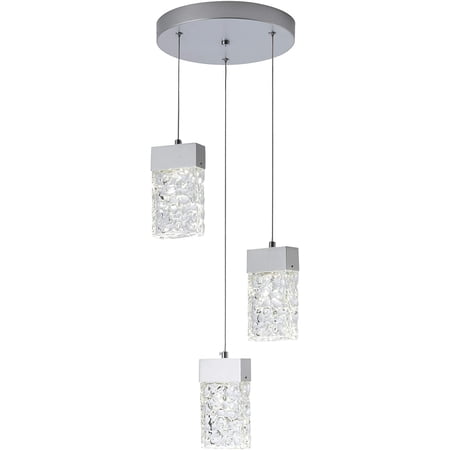 Modern LED Pendant Light with Glass Shade, 5 Light Contemporary ...