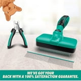 Ruff 'N Ruffus Self-Cleaning Pet Slicker Brush For Cats & Dogs With All ...