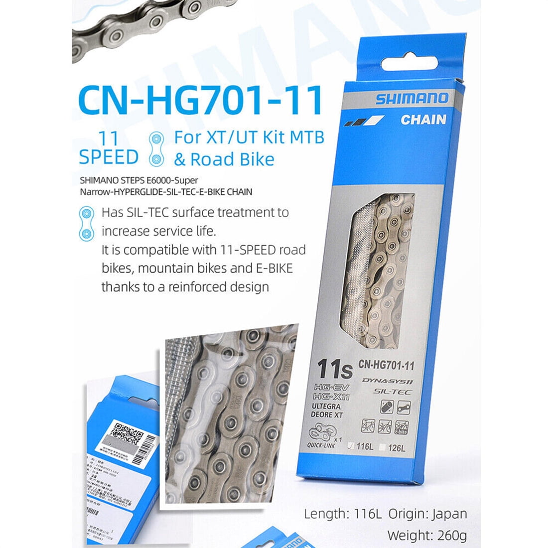 Buy Shimano Deore XT 11 Speed Chain CN-HG701 Ultegra Dyna-Sys MTB Road E-Bike 116 Links Online ...