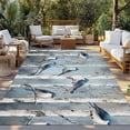 Birds Outdoor Rug, Birch Tree Non-Slip Area Rugs Carpet Breathable ...