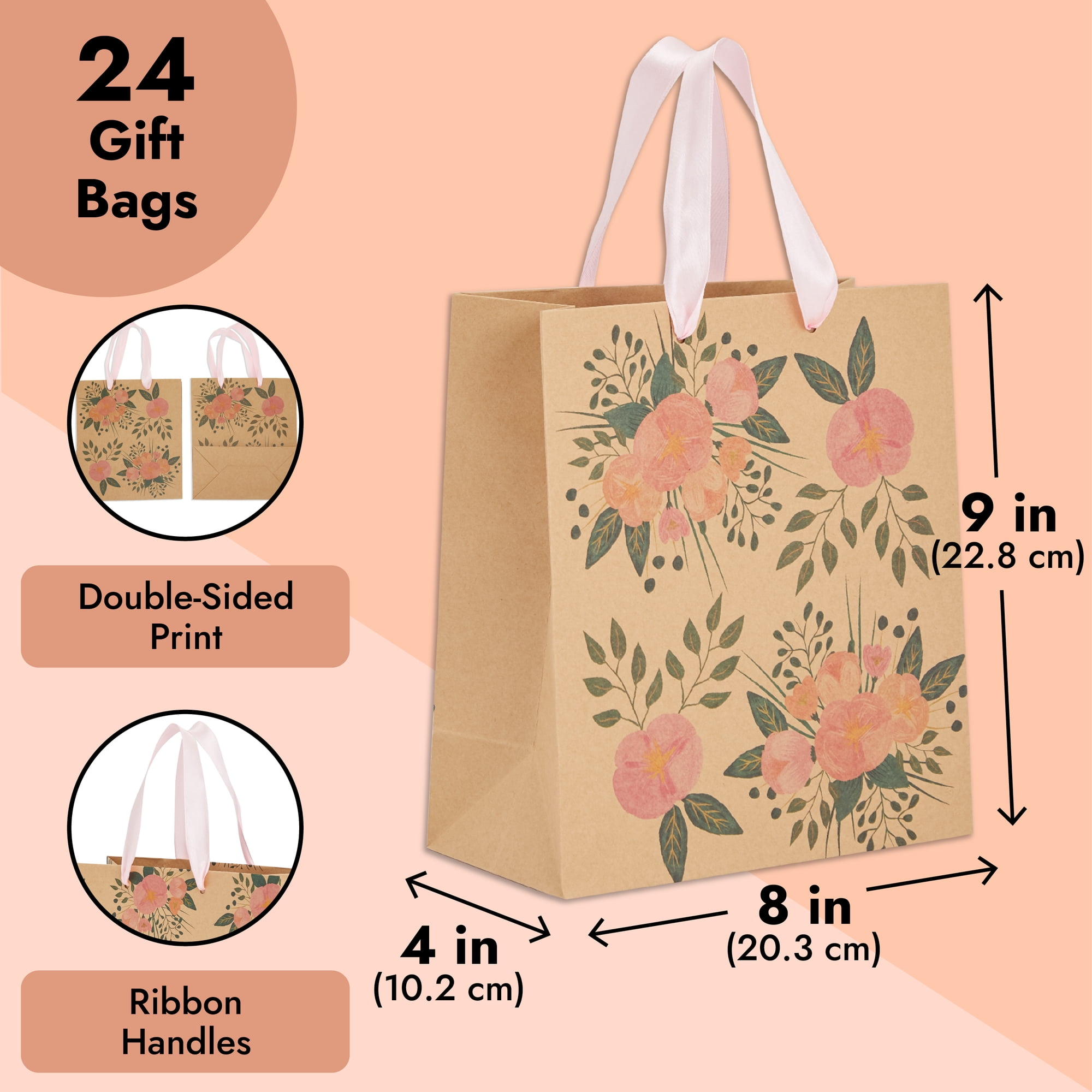 Floral paper gift bags store