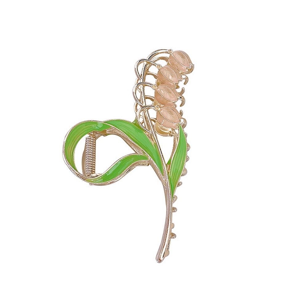 US 1~2Pcs Large Floral Flower Enamel Lily of The Valley Blossom String ...