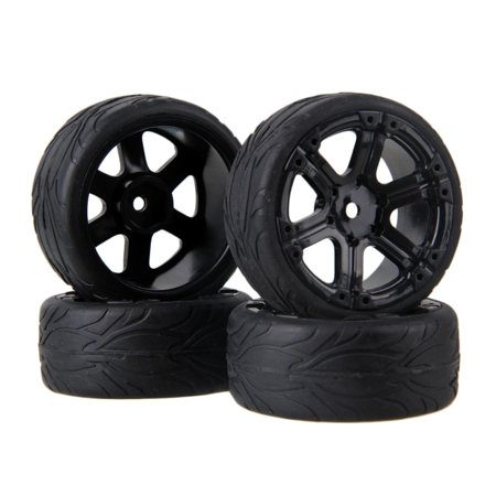 4 Sets Plastic 6-spoke Wheel Rim & Fish Scale Tyre For Rc1:10 On-road ...