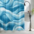 Abstract Texture Fabric Shower Curtain Blue Washable Shower Curtains ...