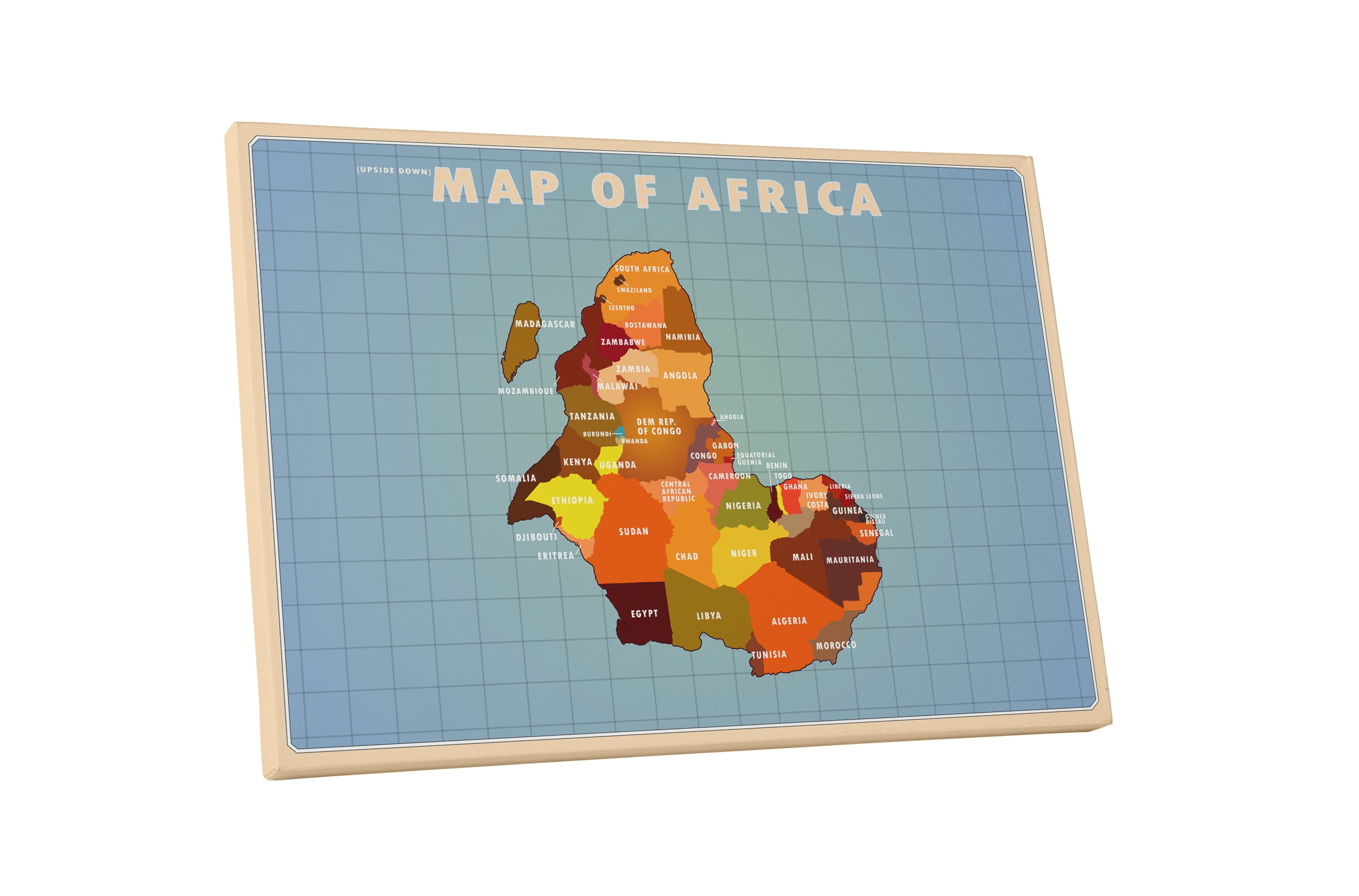 Pingo World 0126Q9IKE6S "Map of Africa Upside Down" Gallery Wrapped ...