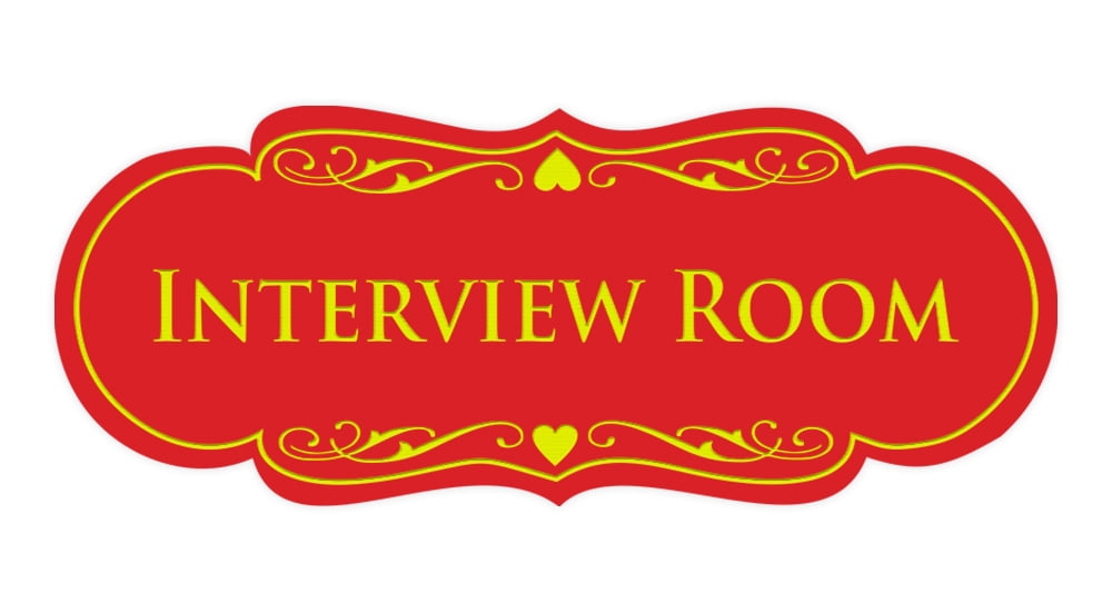 Signs ByLITA Designer Interview Room Sign (Red/Yellow) - Small ...