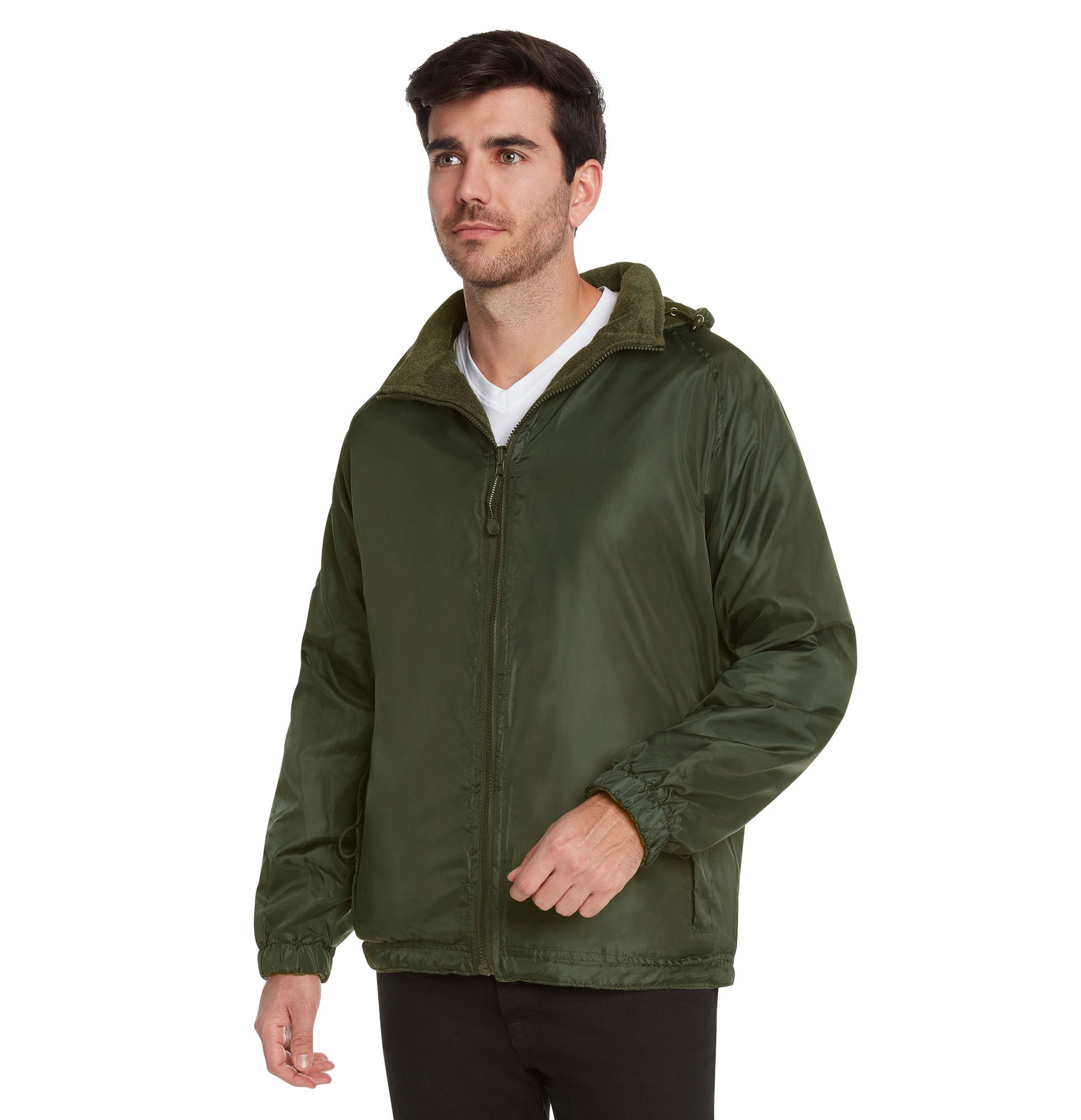 9 Crowns Maximos Men's Water Resistant Fleece Lined Wind Rain Hooded ...