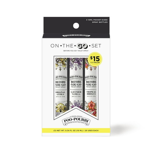 Poo-Pourri, 3pk On the Go Set, 10ML, Before-You-Go Toilet Spray ...
