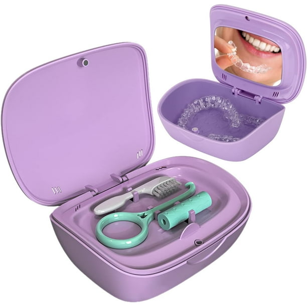 Violte Dental Appliance Box, Denture Box with Silicone Coating, Braces ...