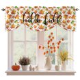 Hello Fall Tie Up Valance for Windows, Fall Maple Leaf Thanksgiving ...