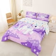 Aikeke Cartoon Unicorn King Size Comforter Sets 3pcs, Magical Floral ...