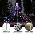 Starry Changing Colorful LED Waterfall Cone Tree Light with Star Finial ...