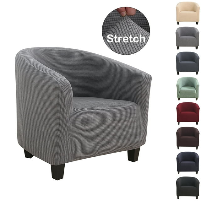 Rosnek Jacquard Tub Chair Slipcover 2-Piece High Stretch Removable Club ...