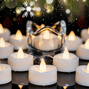 Mainstays Unscented Flameless LED Votives, White, 12 Count - Walmart.com