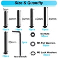 URIJDAS-200PCS Black M5 Button Head Hex Socket Cap Screws, M5 x 30/35 ...