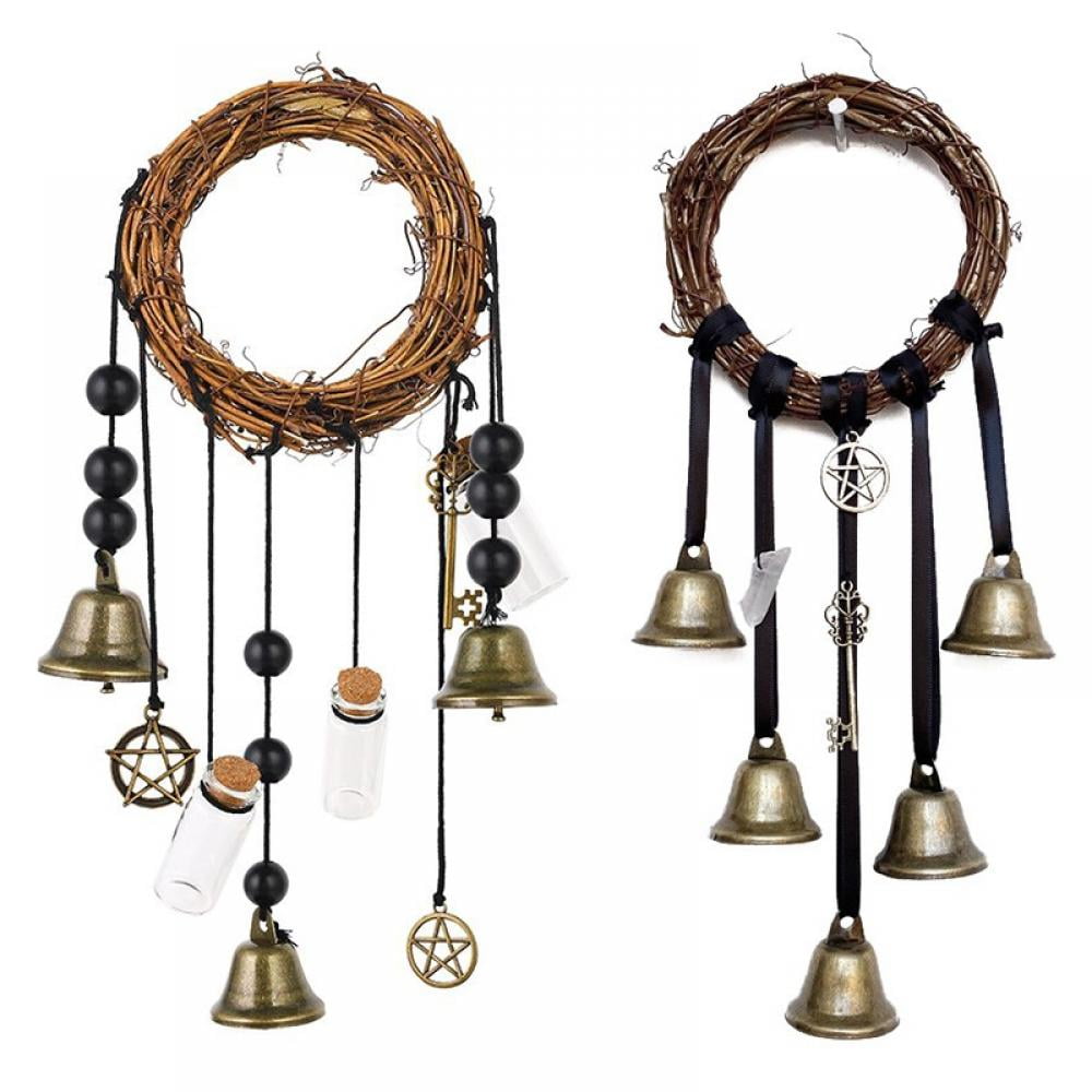 2 Pieces Wiccan Bell Wind Chimes Witch Wind Chimes Door Hanger Hanging ...