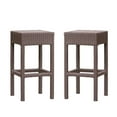Outdoor Wicker Backless Bar Stool, Set of 2, Dark Brown - Walmart.com