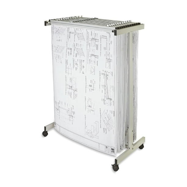 AdirOffice Gray Steel Blueprint Expandable Mobile Cabinet Vertical File ...