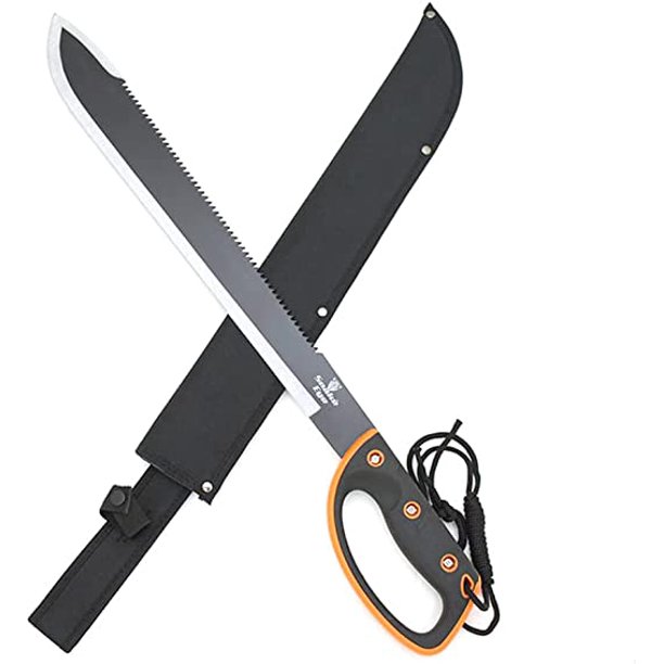 Snake Eye Tactical Sawback Blade Machete with Sheath - Walmart.com