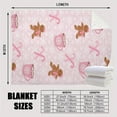 Cozy Pink Gingerbread Candy Cane Print Throw Blanket - Soft Lightweight ...