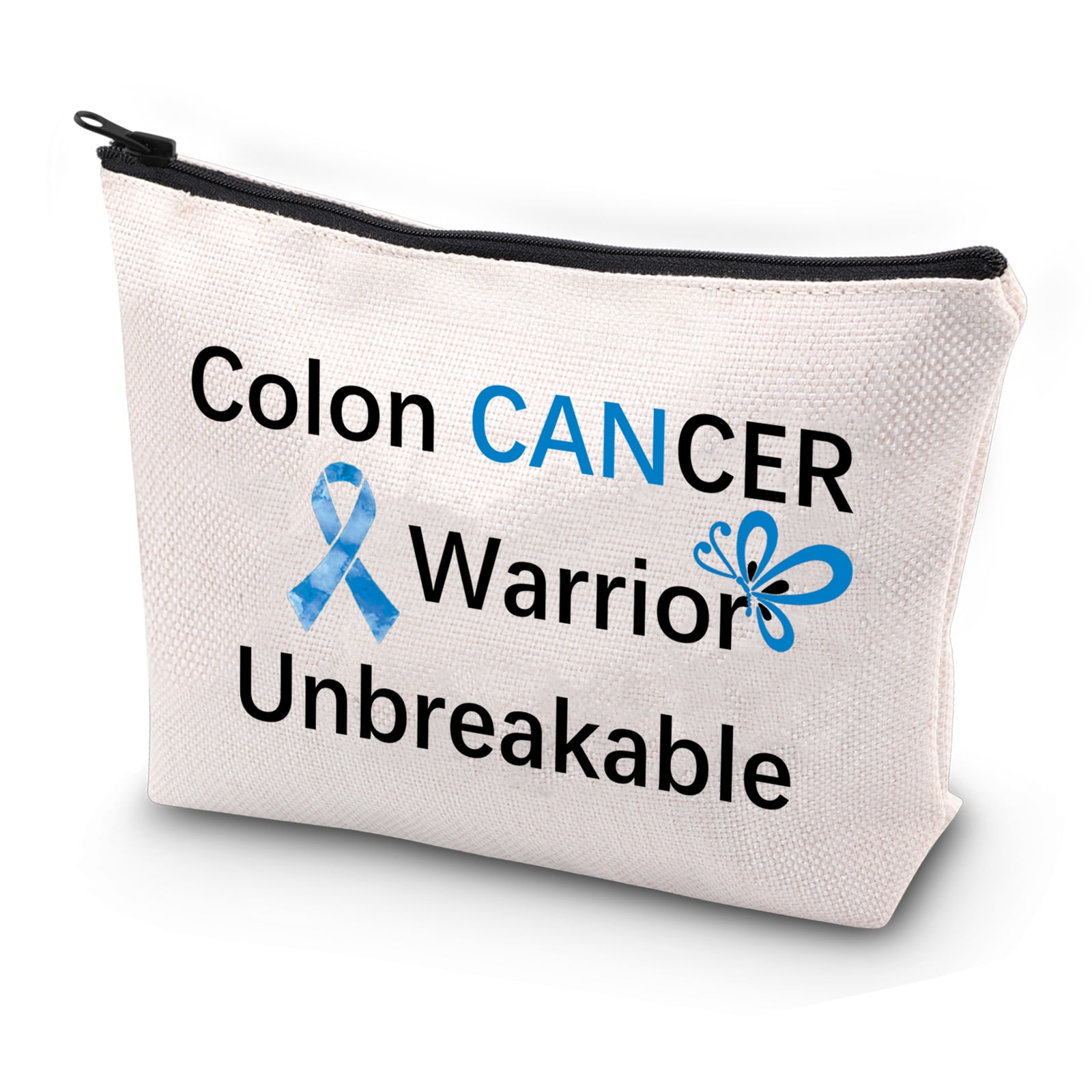 Colon Cancer Warrior Unbreakable Makeup Bag Colon Cancer Awareness ...