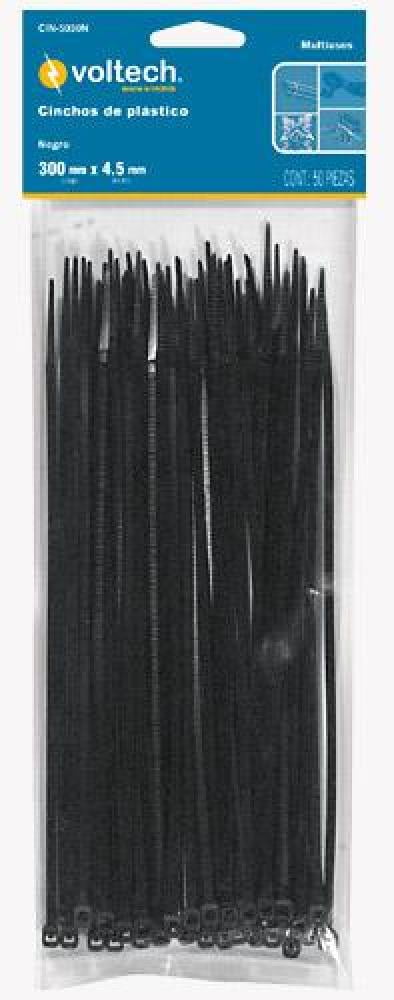CINCHO NEGRO 50 lb 4.5 mm X 300 mm 50 PZ VOLTECK 44328 VOLTECK CIN ...