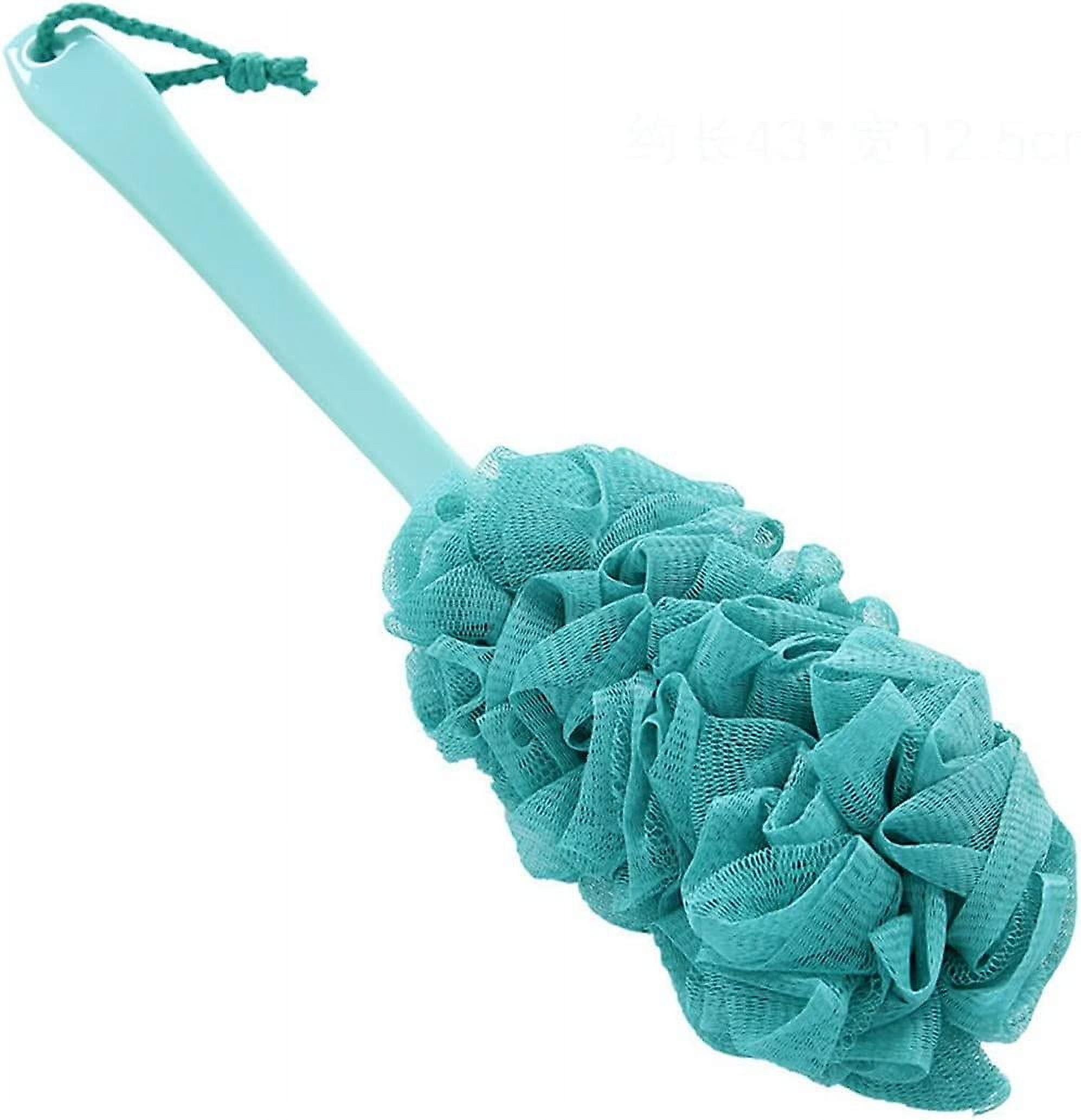 Cepillo de baño colgante con mango largo y flor (verde) Cepillo de baño ...