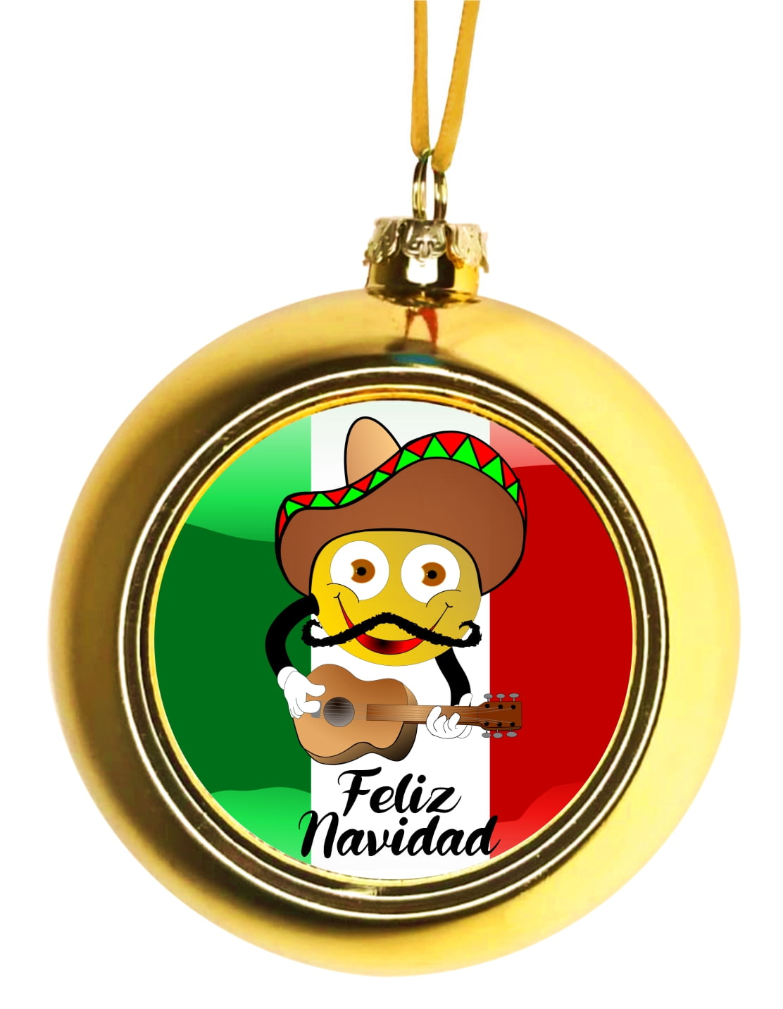 Gold Bauble Ball Ornaments Xmas Mexico World Country Flag - Mexican ...