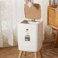 EVEXPLO Press Type Garbage Rubbish Bin High Foot Trash Can with Lid ...