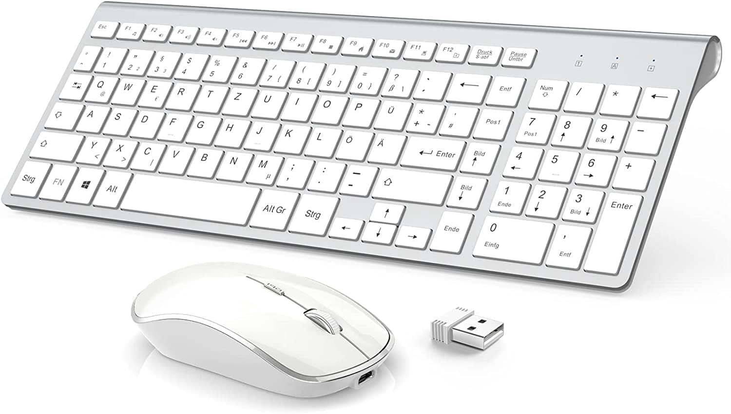 SHIBA-Rechargeable Keyboard and Mouse, Compact Slim Quiet Full Size ...