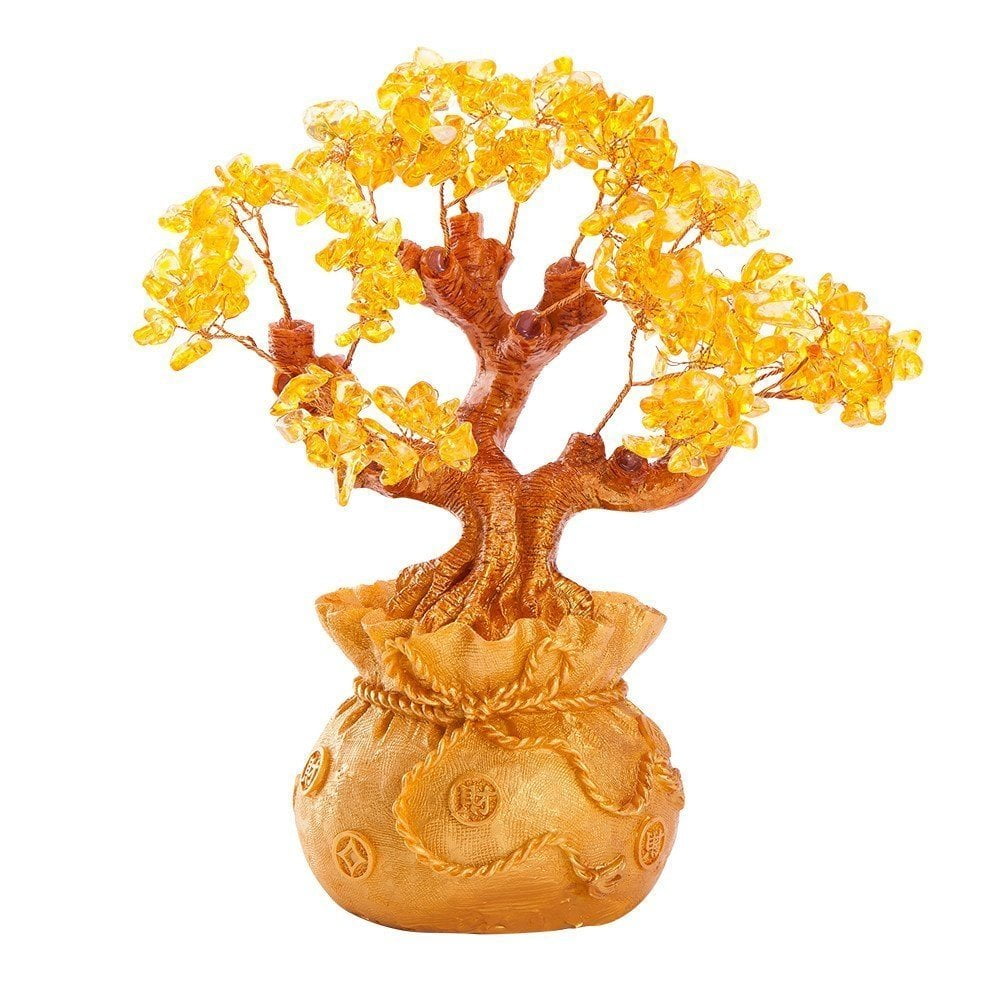 Stunning Feng Shui Citrine Gemstone Quartz Bonsai Money Tree - Walmart.com