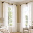 Voile Drapes Ivory 42"W x 63"L (Pack of 4) Light Filtering Window ...