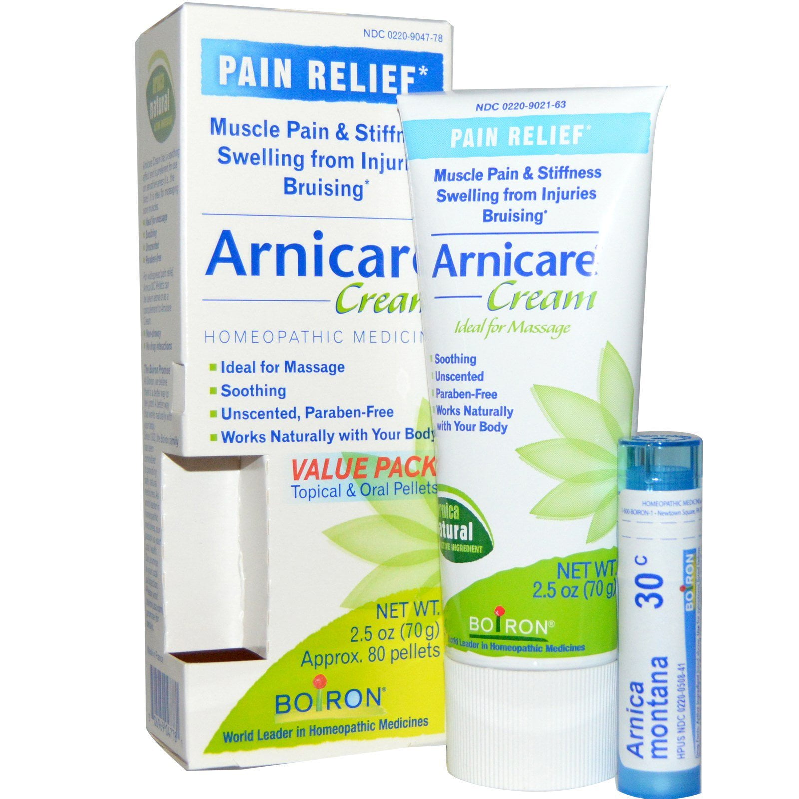 Boiron, Arnicare Cream, Pain Relief, Value Pack, 2.5 oz (70 g) and ...