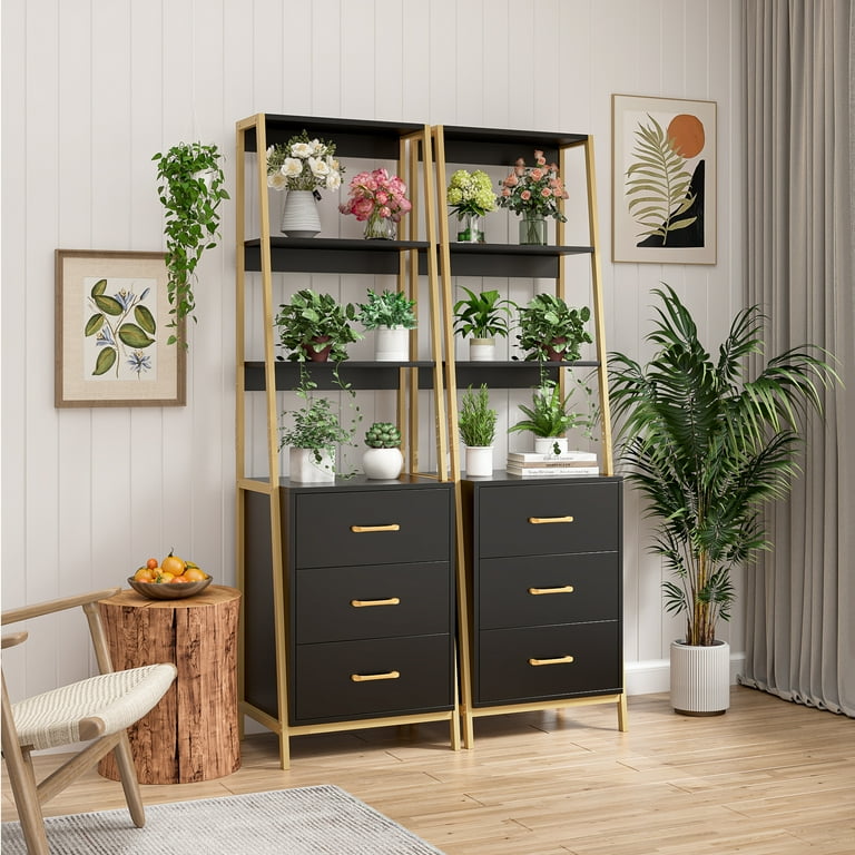 Homfa Tall Modern Bookshelf, 3-Tier Display Shelf with 3 Homfa Tall Modern Bookshelf, 3-Tier Display Shelf with 3